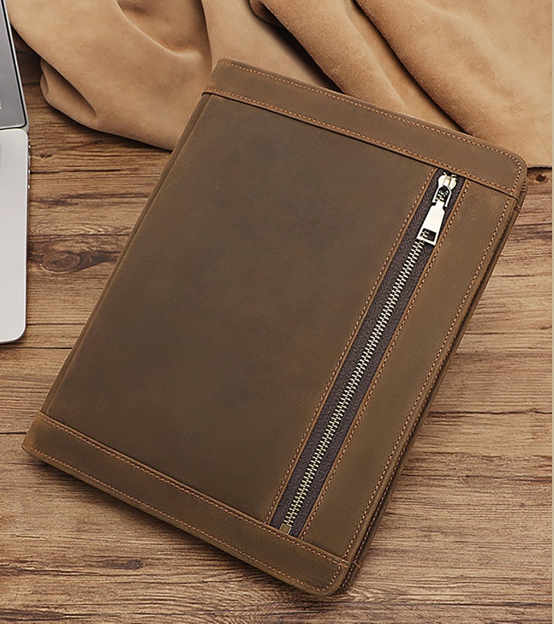 Personalized Leather Portfolio Zippered Padfolio for Ipad - Etsy
