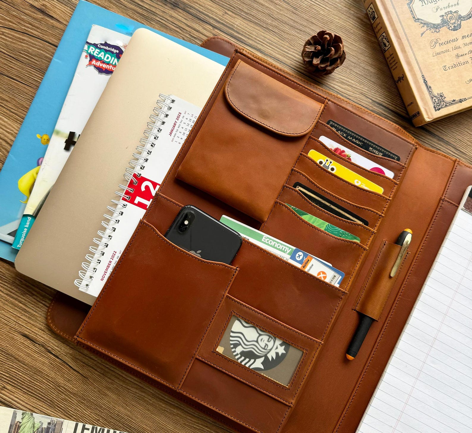 Personalized Leather Portfolio, Portfolio for Men Letter Size Organizer ...