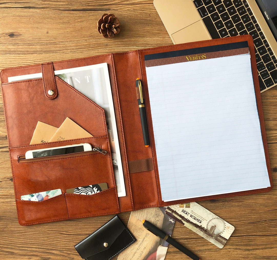 Personalized Portfolio, Vegan Leather Portfolio for Men, Letter Size ...