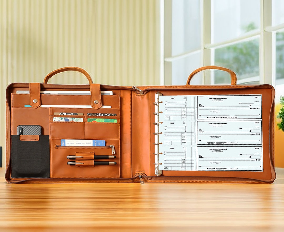 Custom 7 Ring Check Book Binder, Check Binder With Handle, Check ...