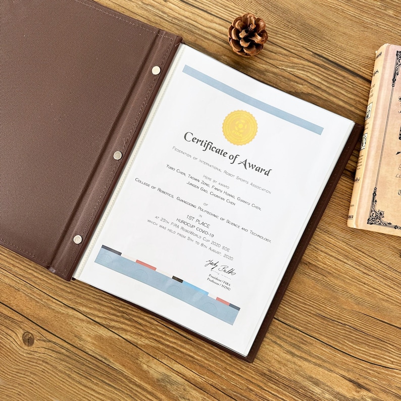 Custom Music Folder Award Certificate Storage Book, A4 Document Folio ...