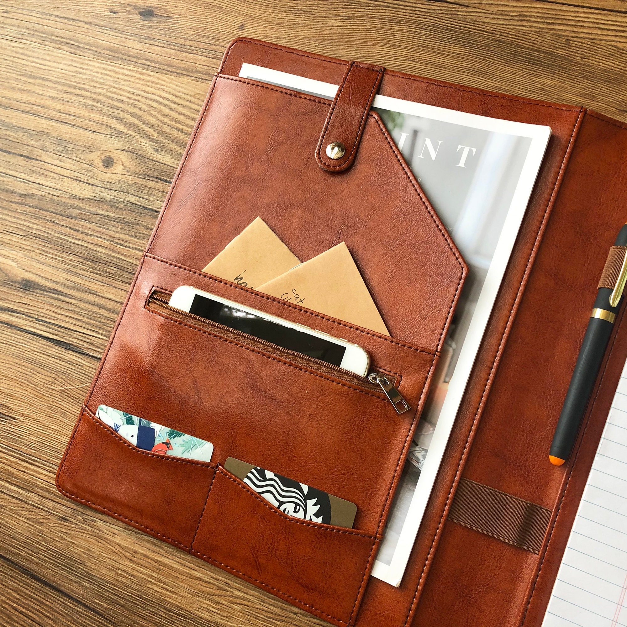 Personalized Leather Portfolio, Women Portfolio, Letter Size Notepad ...