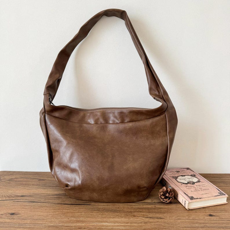 Vegan Leather Shoulder Tote Sling Bag, Women Crossbody Messenger ...