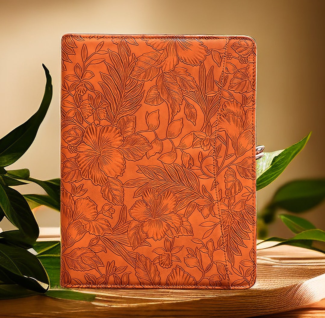Portfolio for Women, Personalized Leather Portfolio With Flower ...