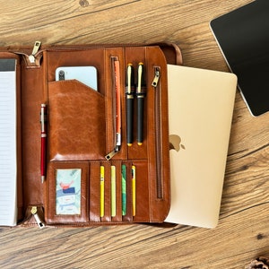 Leather Portfolio for Left Handed, Personalized Portfolio for Men ...