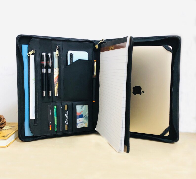 Personalized Leather Portfolio Padfolio for Men Portfolio - Etsy
