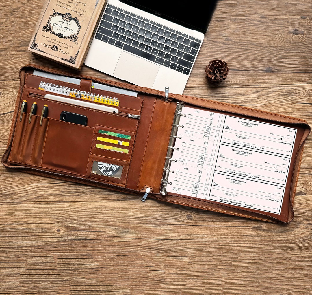 Custom 7 Ring Business Check Book Binder, 600 Checks Capacity for 9" X ...