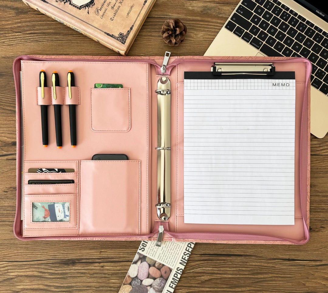 Embossed Portfolio, Custom Portfolio for Women, 3 Ring Binder Portfolio ...