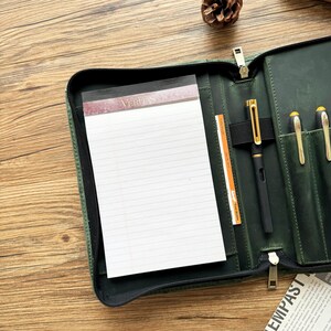 Personalized Leather A5 Portfolio, Left Handed Portfolio Travel Leather ...