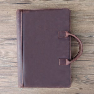 Personalized Leather Portfolio, Zippered Padfolio With Clipboard ...