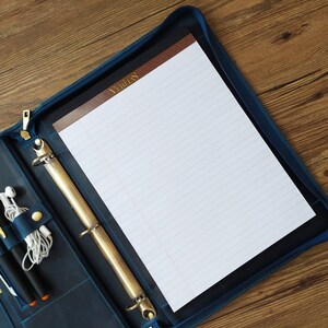 Personalized Leather Portfolio, Letter / A4 Size Padfolio, 3 Ring ...