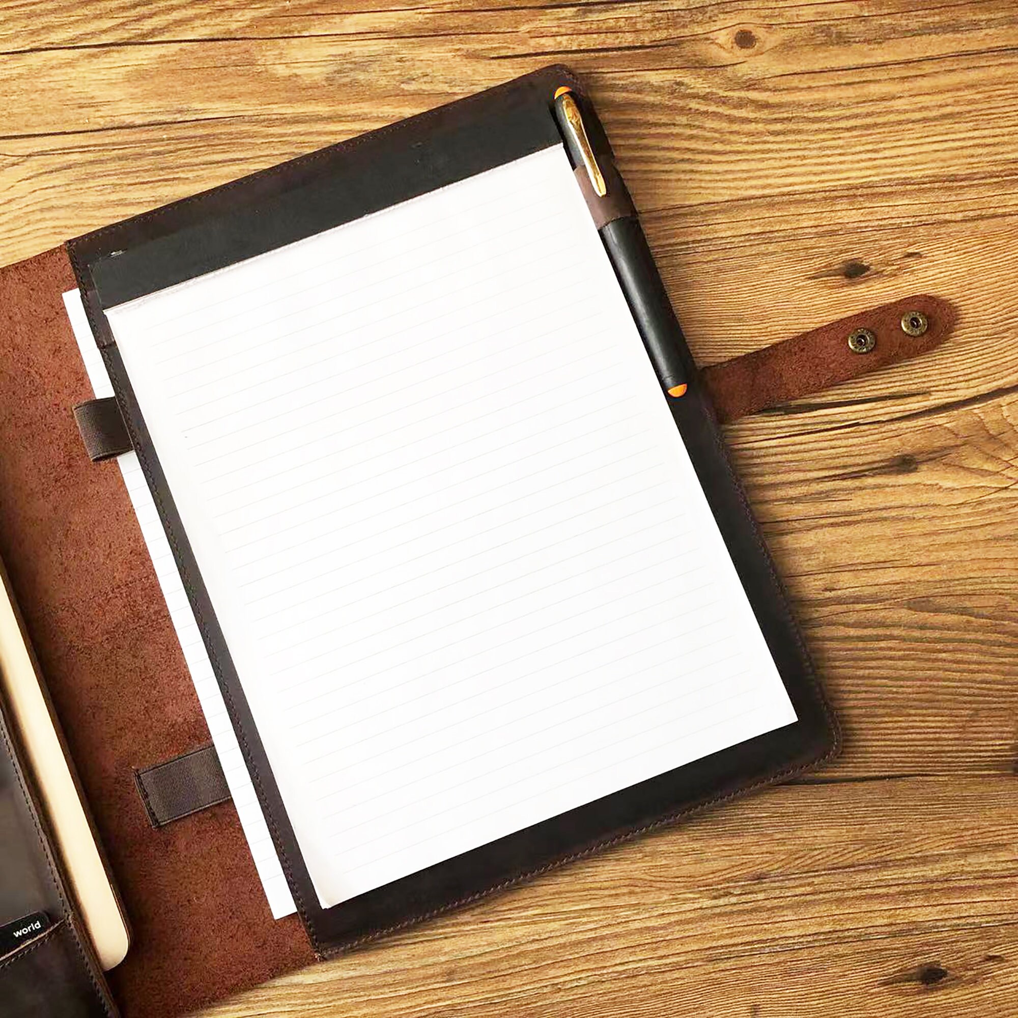 Personalized A4 Portfolio Planner, Leather Padfolio for Letter Size ...