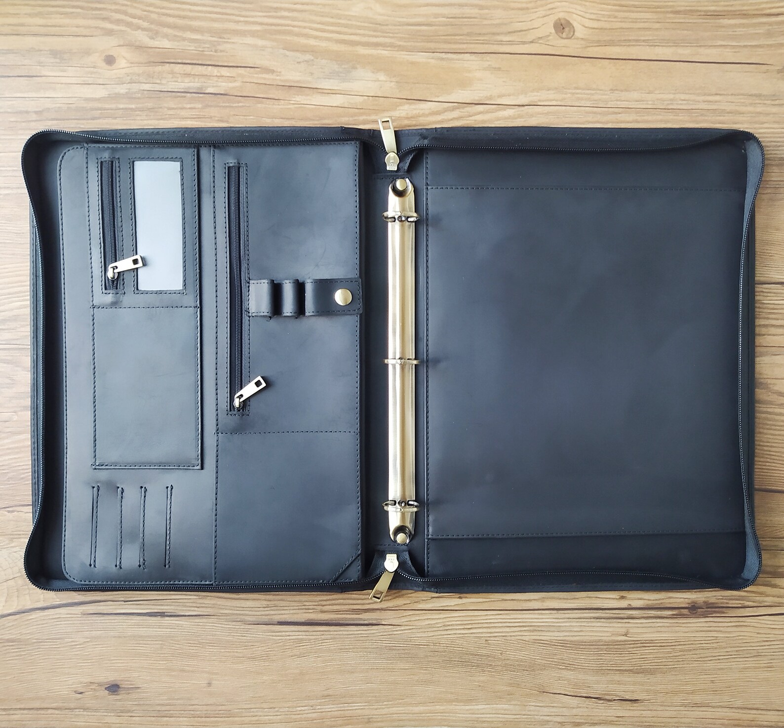 Name/logo Engraving Leather Portfolio Personalized Leather - Etsy