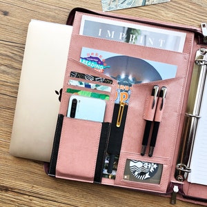 Pink Portfolio for Women, 3 Ring Binder Custom Portfolio With Name Logo ...