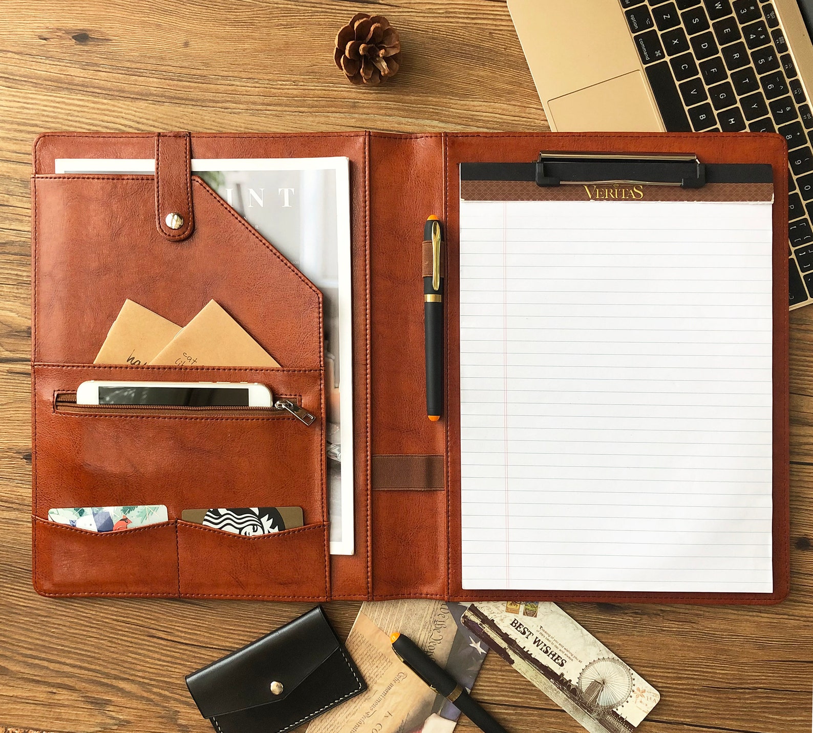 Personalized Leather Portfolio, Women Portfolio, Letter Size Notepad ...