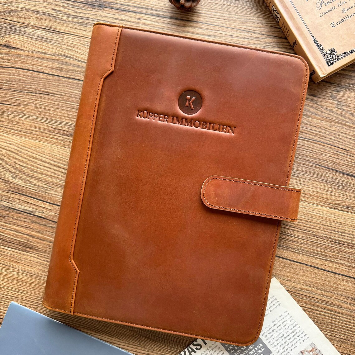 Personalized Leather Portfolio, Portfolio for Men Letter Size Organizer ...
