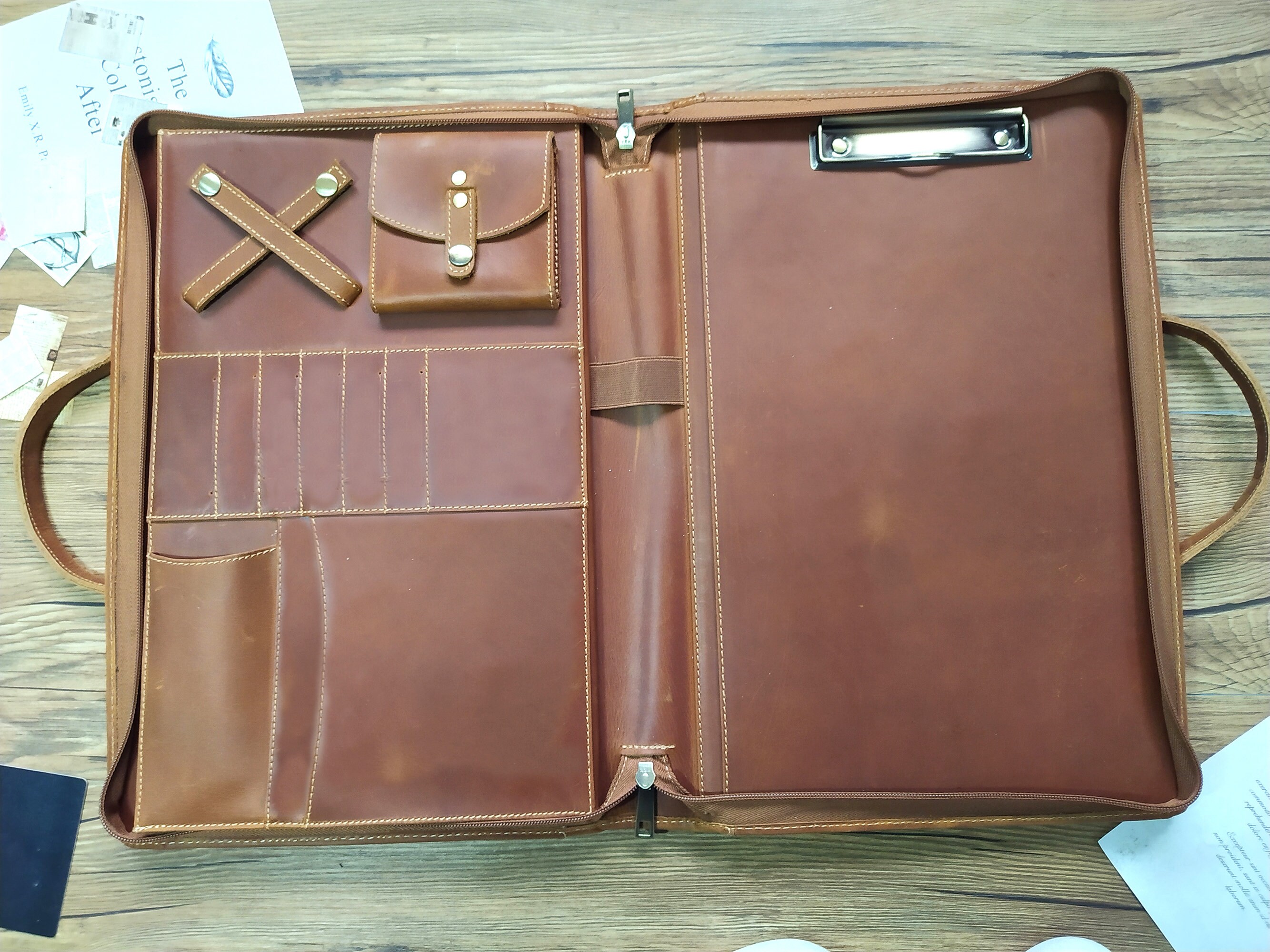 Custom Handmade Leather Portfolio 8.5x14 Legal Size | Etsy