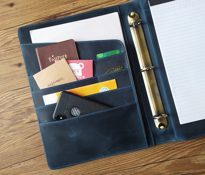 Personalized 3 Ring Binder Leather Portfolio Padfolio for - Etsy