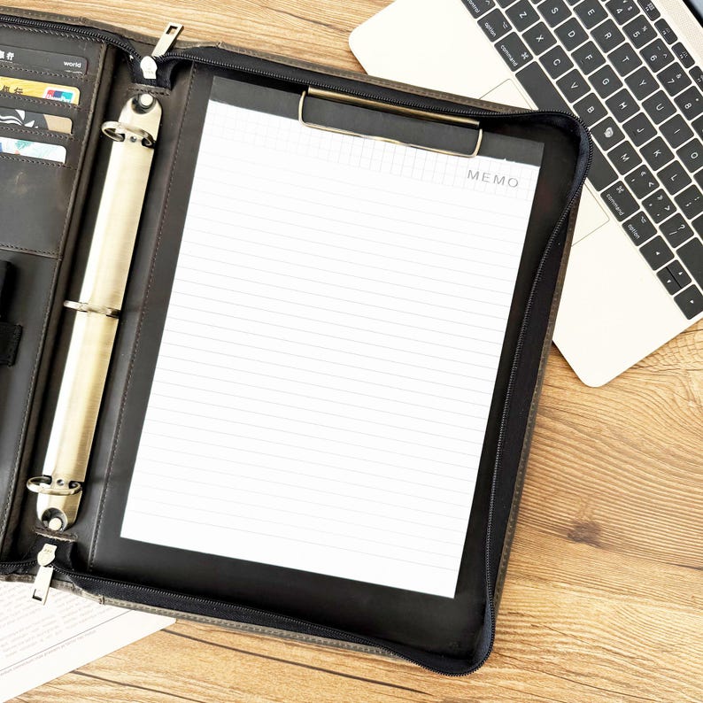 Personalized Leather Portfolio 3 Ring Binder, Custom Portfolio With ...