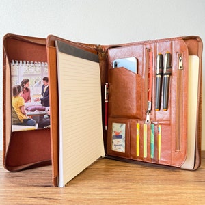 Leather Portfolio for Left Handed, Personalized Portfolio for Men ...
