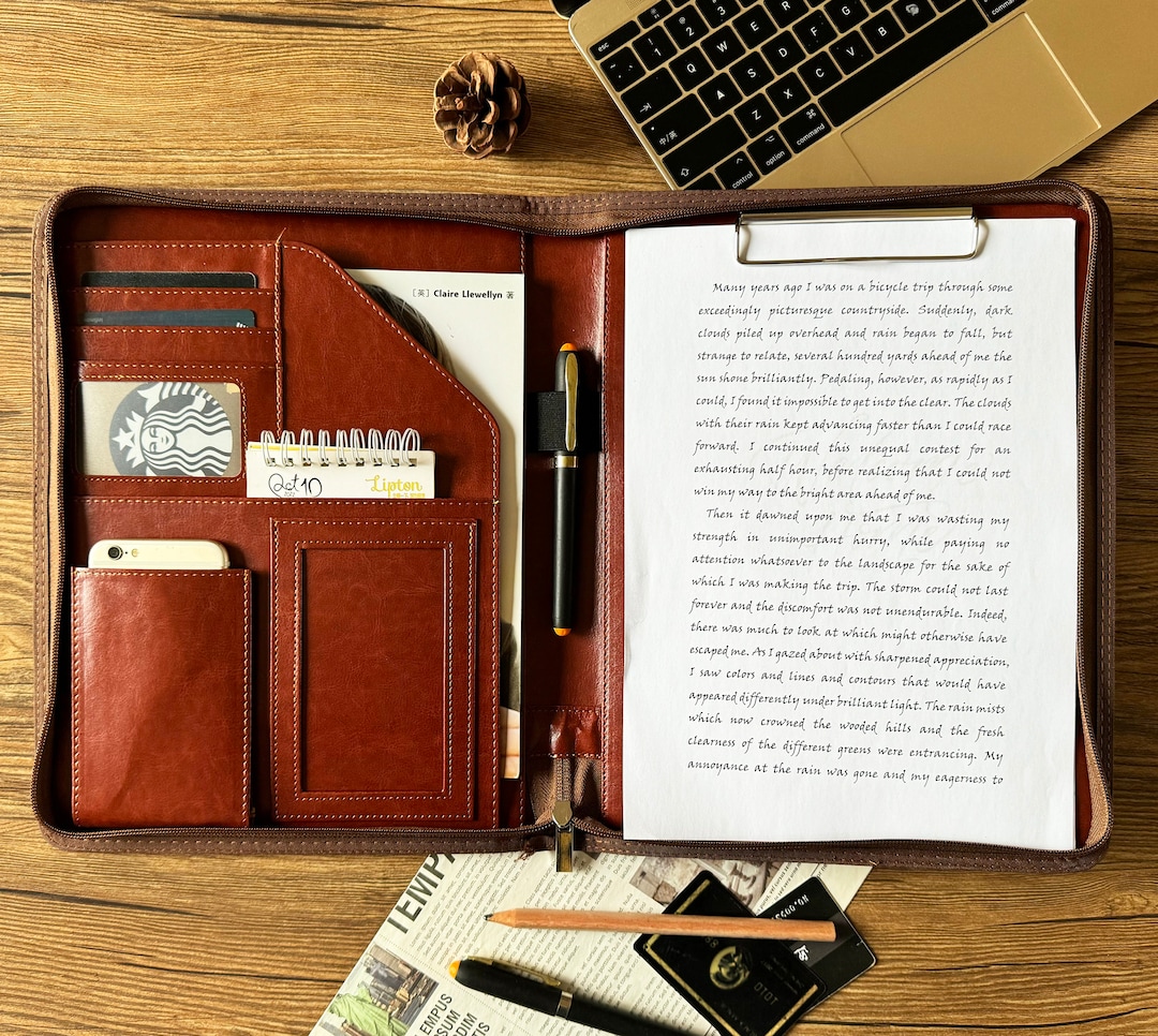 Custom A4 Portfolio, Portable Zipper Bag Folder Business Sales Folio ...