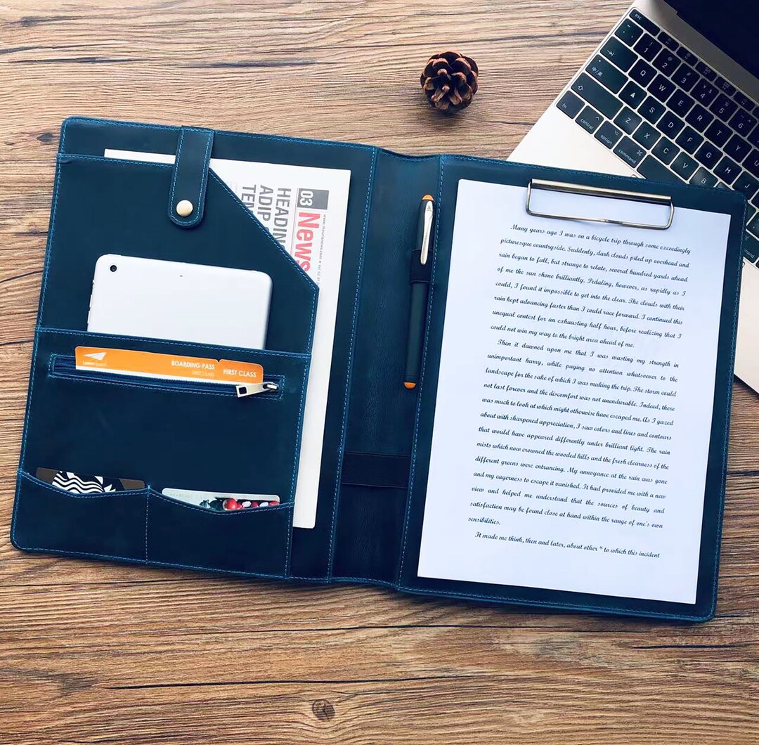 Custom Leather Portfolio, Portfolio for Letter Size Notepad, Padfolio ...