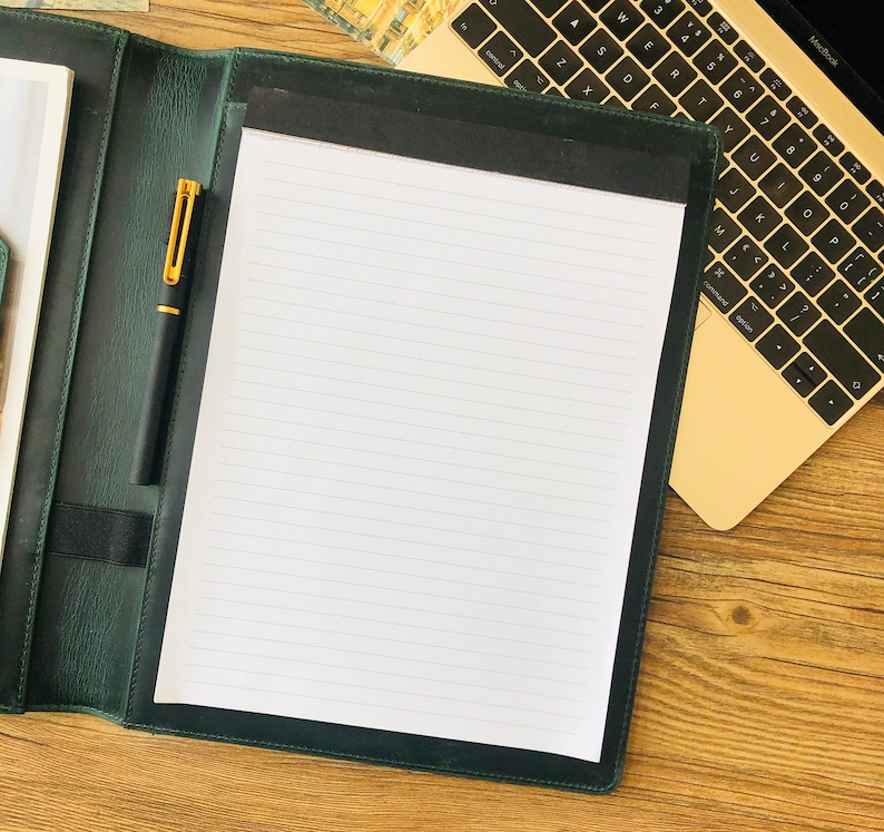 Custom Leather Portfolio, Portfolio for Letter Size Notepad, Padfolio ...