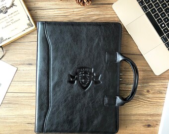 Personalized Leather Portfolio Zippered Padfolio With - Etsy