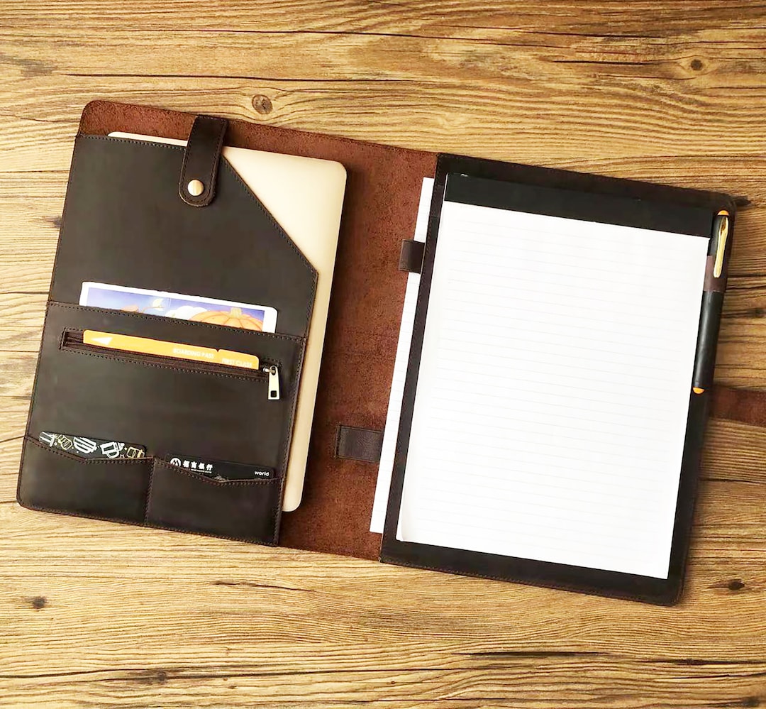Personalized A4 Portfolio Planner, Leather Padfolio for Letter Size ...