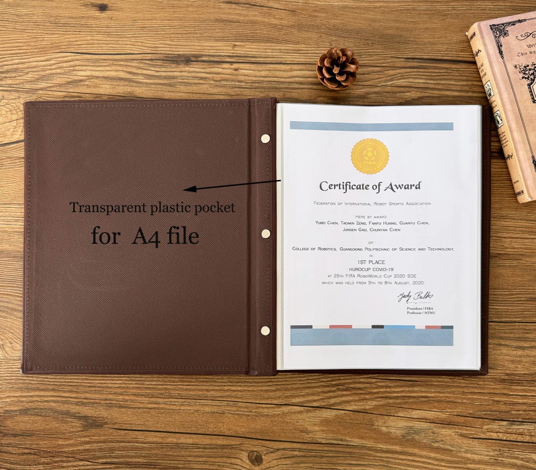 Custom Music Folder Award Certificate Storage Book, A4 Document Folio ...