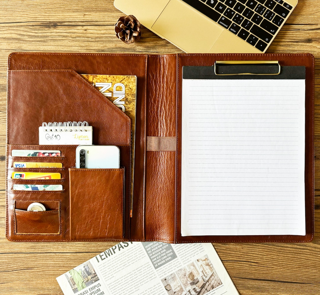 Custom Leather Portfolio, Portfolio for Letter Size Notepad ...