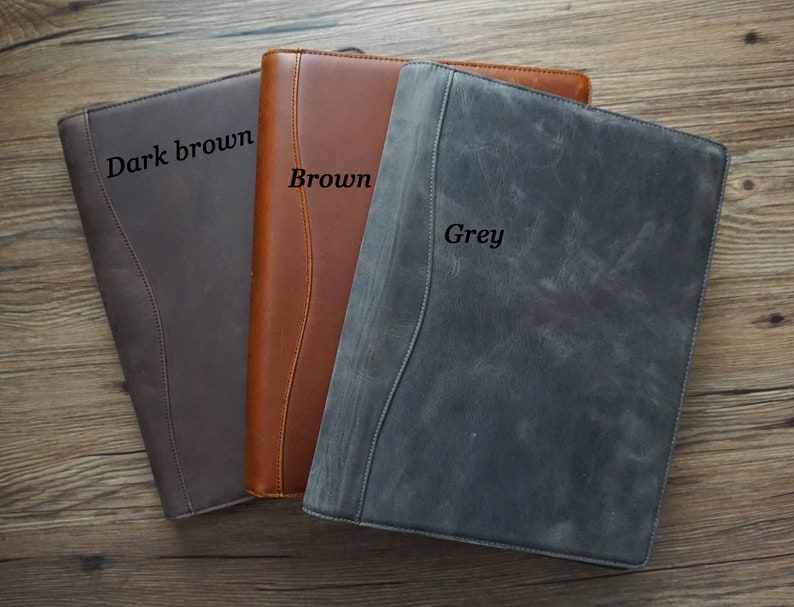 Personalized Leather Portfolio, Letter/ A4 /legal Size Notepad Folio ...