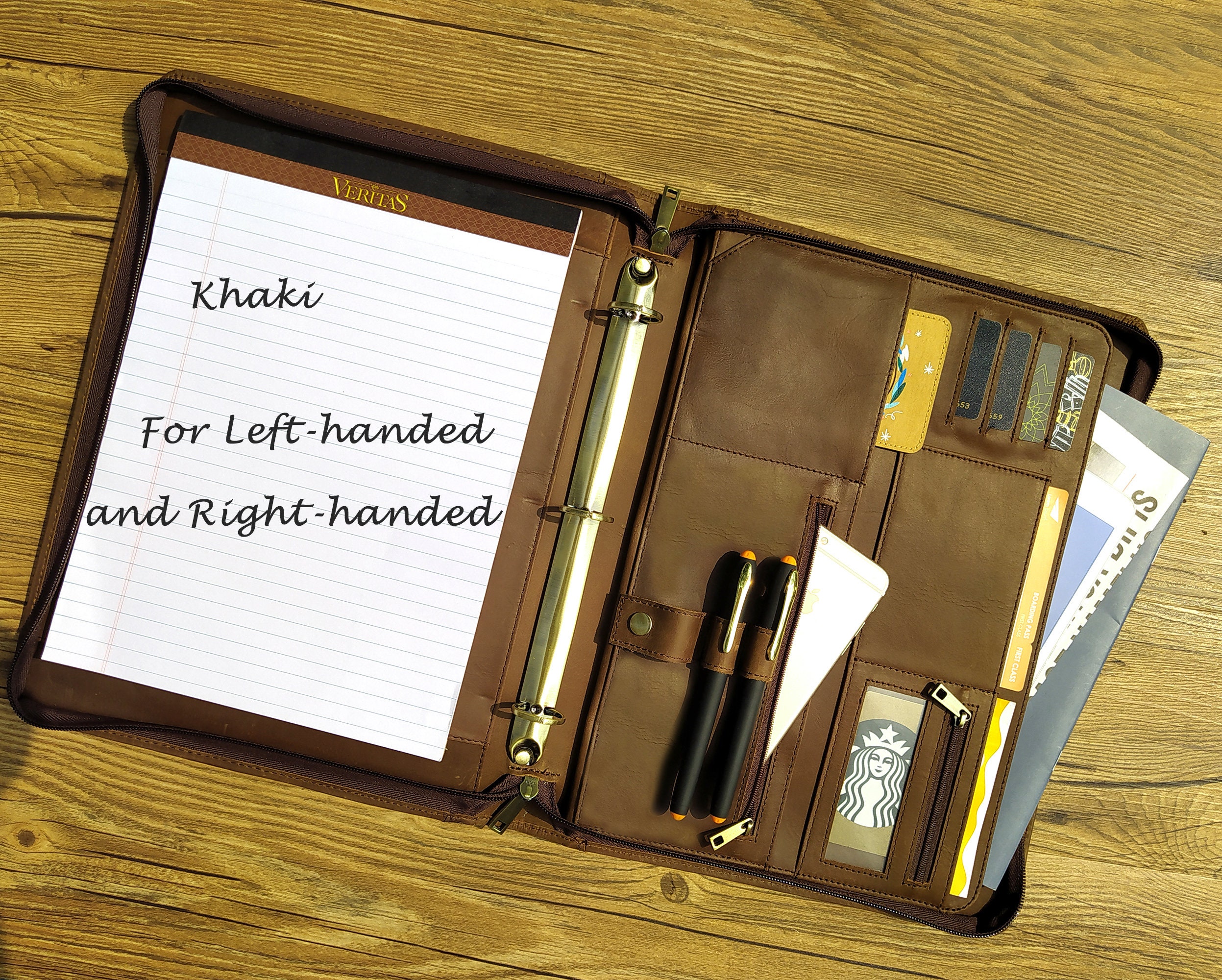 Padfolio with Clipboard Custom Name Logo Personalized Leather Portfolio ...