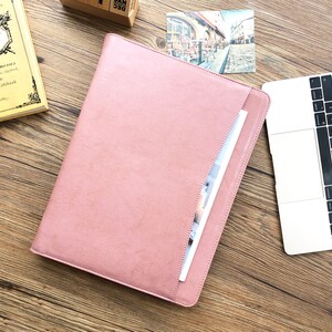 Pink Portfolio for Women, 3 Ring Binder Custom Portfolio With Name Logo ...