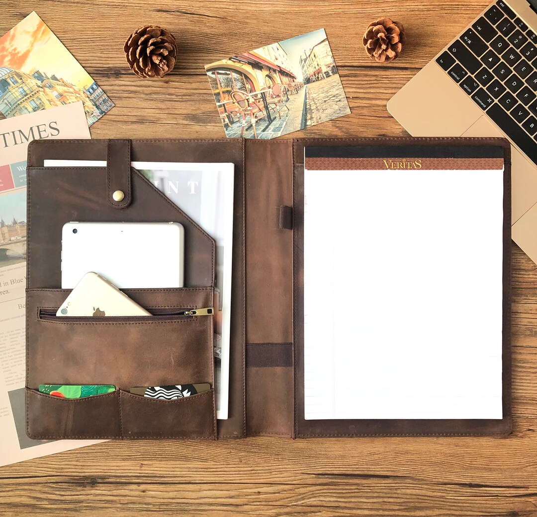 Custom Leather Portfolio, Portfolio for Letter Size Notepad, Padfolio ...