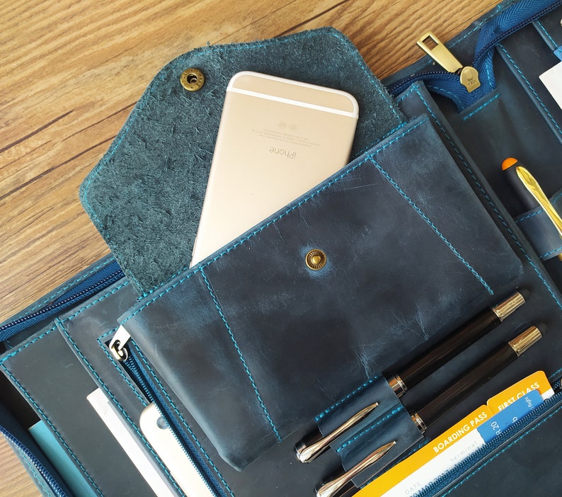 Custom Leather Portfolio Letter Size Organizer Folders - Etsy