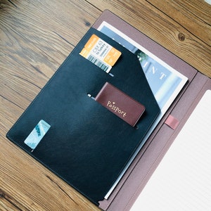 Custom Slim Leather Portfolio A4 Folder Portfolio Vegan Leather ...