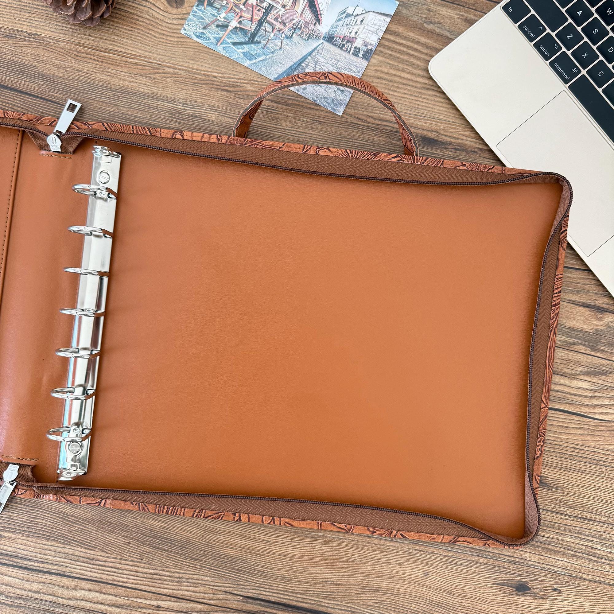 Custom 7 Ring Check Binder Portfolio, Cheque Portfolio Binder for 9x13 ...