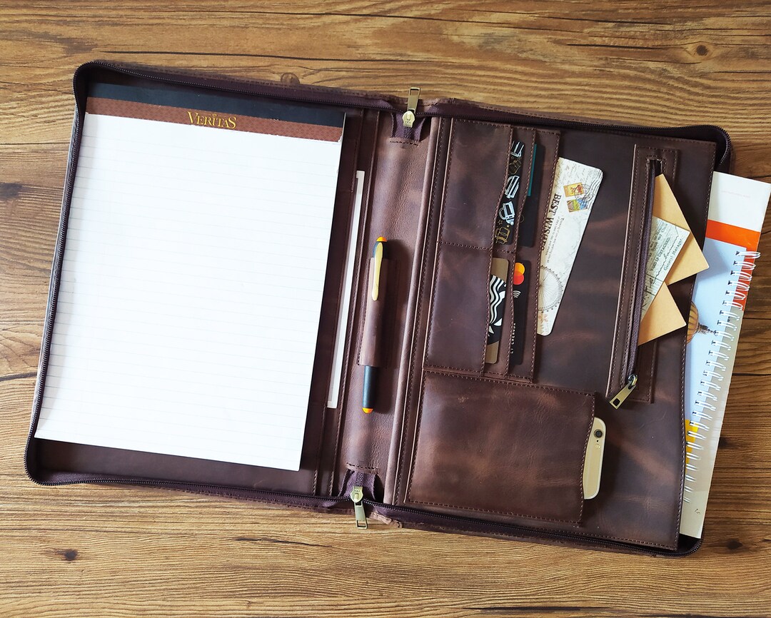 Left Handed Portfolio, Personalized Leather Portfolio, A4 Size Pad ...