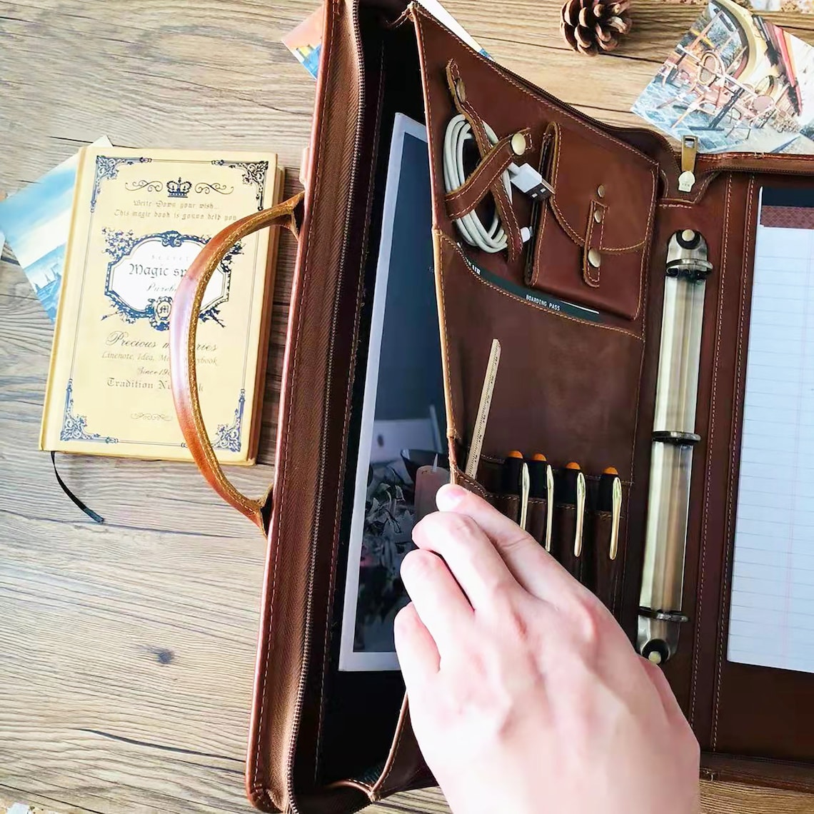 Custom 3 Ring Binder Leather Portfolio 8.5x14 Legal - Etsy