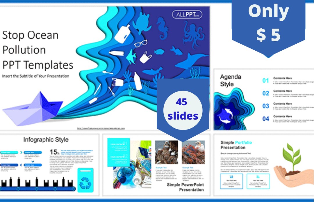 Stop Ocean Plastic Pollution Powerpoint Templates - Etsy