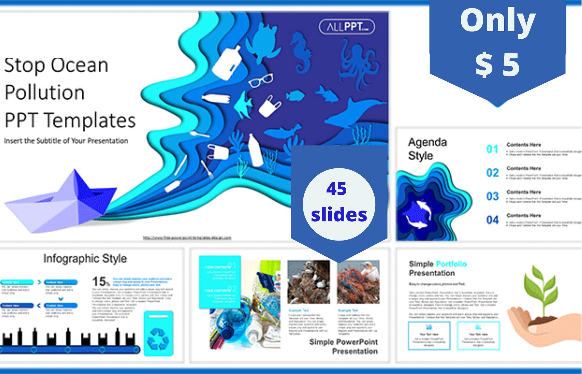 Stop Ocean Plastic Pollution Powerpoint Templates - Etsy