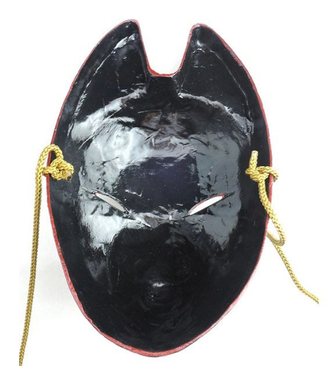 Japanese Noh Face Fox Mask ONIBI Ghost Fire Kitsune - Etsy