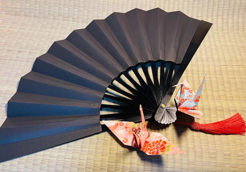 Tessen Japanese Samurai Iron Fan (black, Large Size 19.7 Inch) – With ...