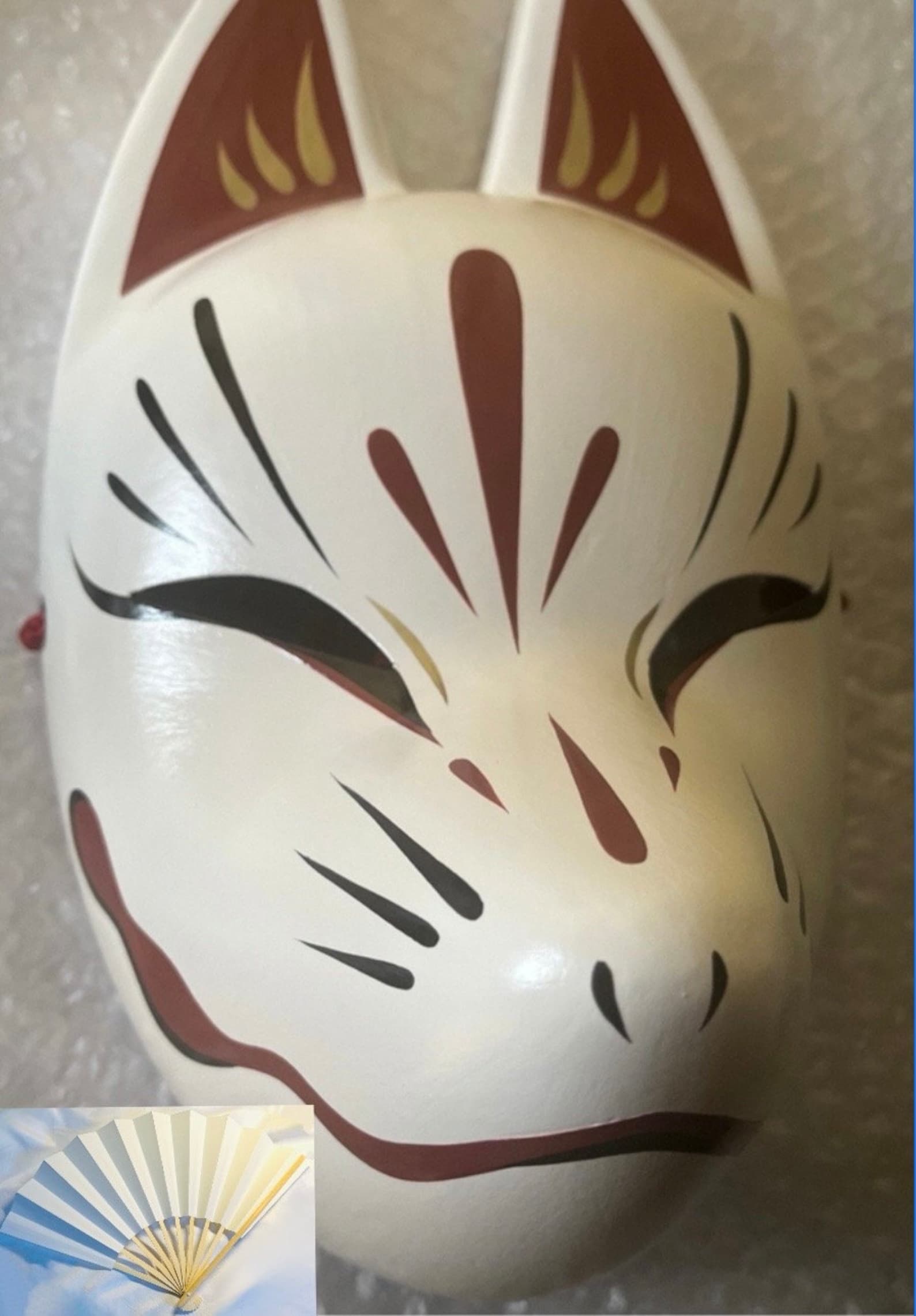 Japanese Noh Face Fox Mask Traditional Festival Mask Kitsune in ...