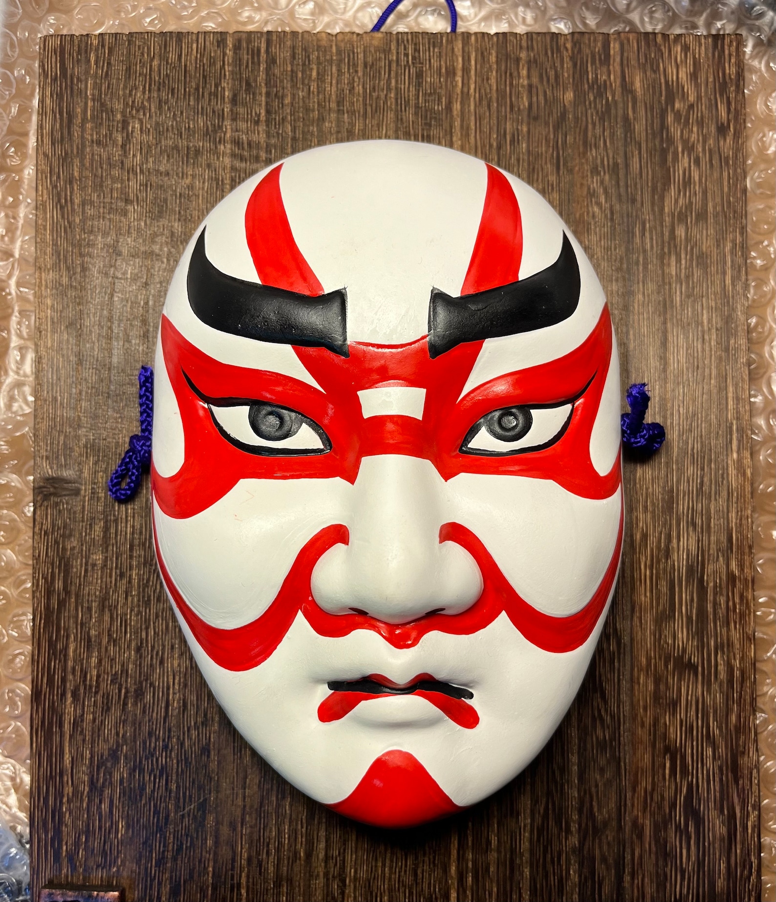 Kabuki Kumadori Mask Traditional Japanese Art Wall Statue Handmade - Etsy