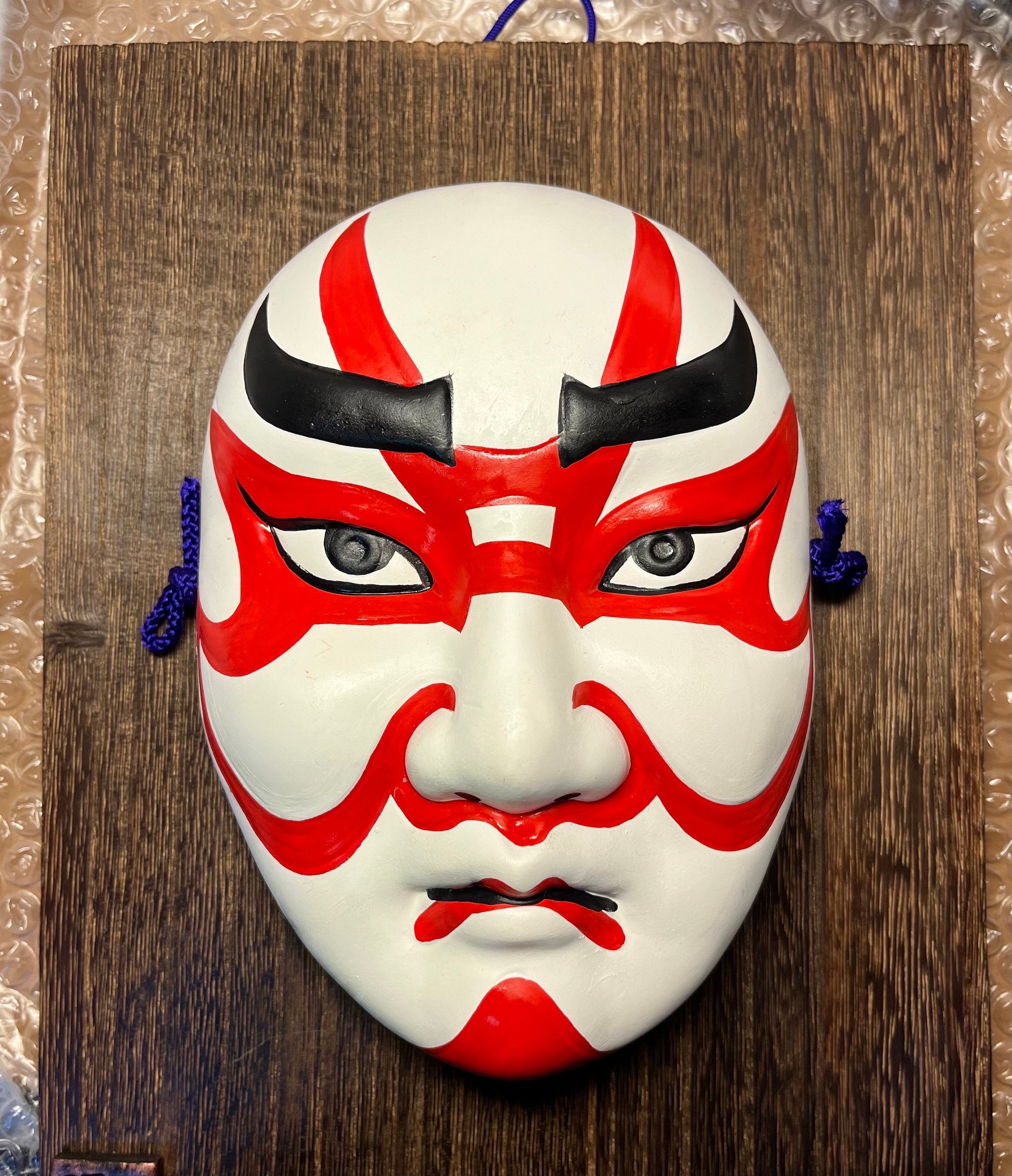 Kabuki Kumadori Mask Traditional Japanese Art Wall Statue Handmade - Etsy