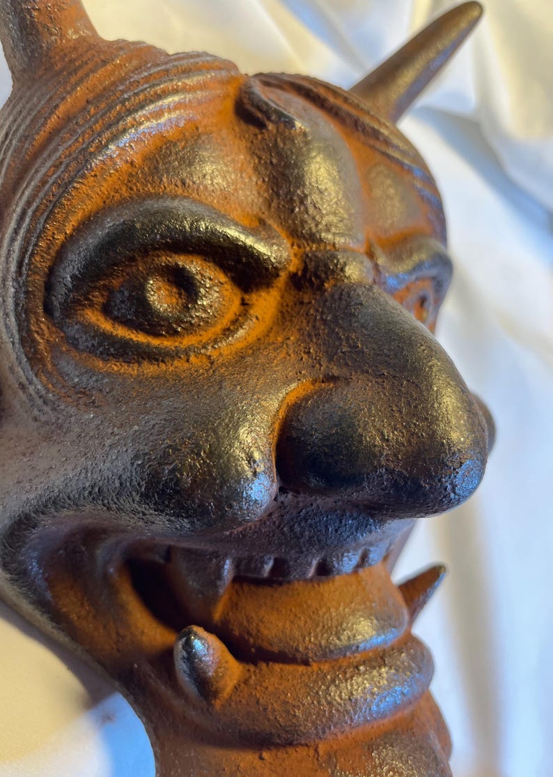 Japanese Oni Metal Mask Wall Art Symbol of Protection and Power - Etsy ...
