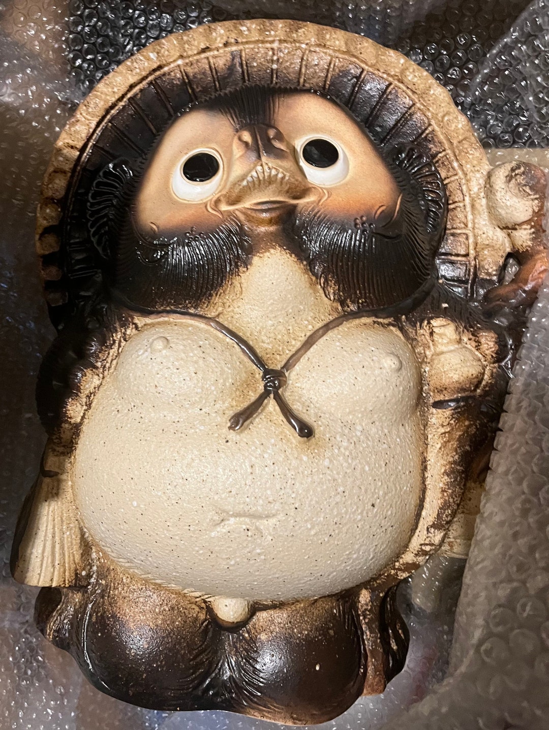 Japanese Traditional Lucky Raccoon Statue Pom Poko SHIGARAKI 16.5inch ...