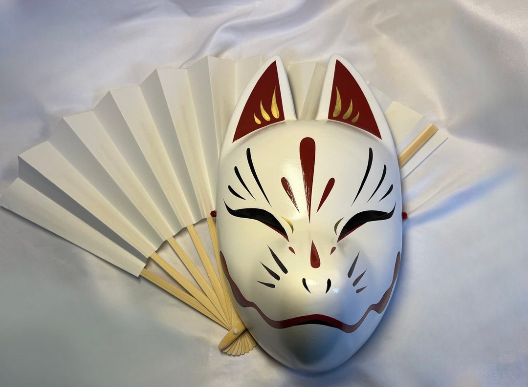 Japanese Noh Face Fox Mask Traditional Festival Mask Kitsune in ...